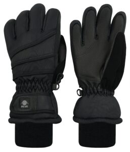 n'ice caps kids waterproof winter thinsulate warm gloves (black, 10-12 years)