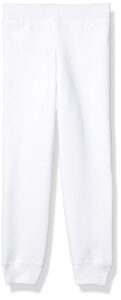 hanes girls comfortsoft ecosmart jogger sweatpants, white, medium us