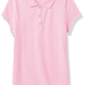 The Children's Place girls Uniform Pique Polo Shirt, Sparkle Pink, 7 8 US