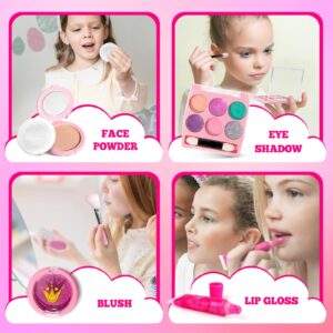 ULOVEME Kids Washable Makeup Kit for Girls 4-6 with Small Coin Purse(5.5x5.25in) - Real, Non Toxic Makeup for Little Girls - Umicorns Gifts for Girls