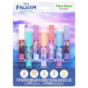 townley girl disney frozen plant based vegan 7 pc flavored lip gloss set for girls – ideal for sleepovers, makeovers, party favors and birthday gifts! - age: 3+