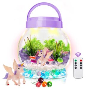 light-up terrarium kit for kids, gifts for girls, diy toys crafts kits for girl age 4 5 6 7 8-12 year old birthday gifts