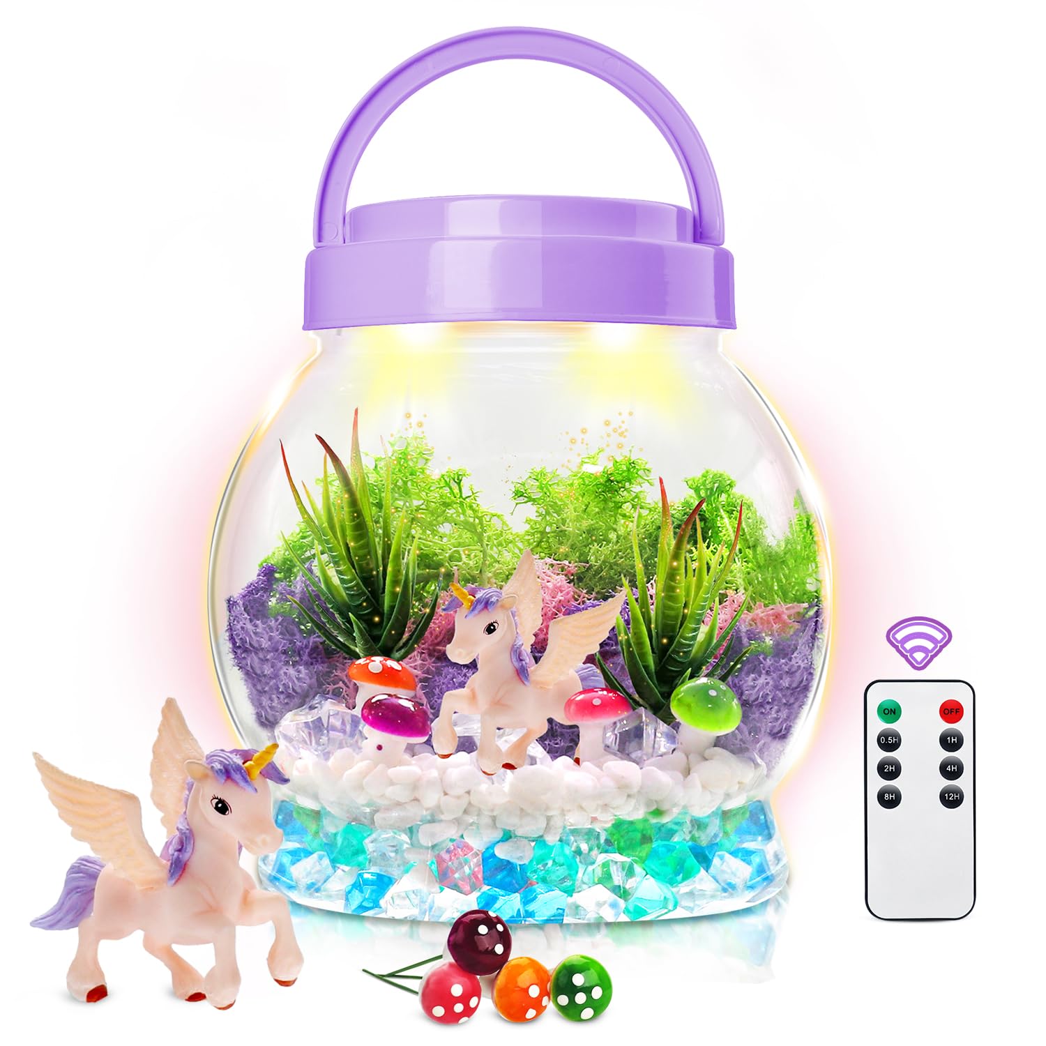 Light-Up Terrarium Kit for Kids, Gifts for Girls, DIY Toys Crafts Kits for Girl Age 4 5 6 7 8-12 Year Old Birthday Gifts