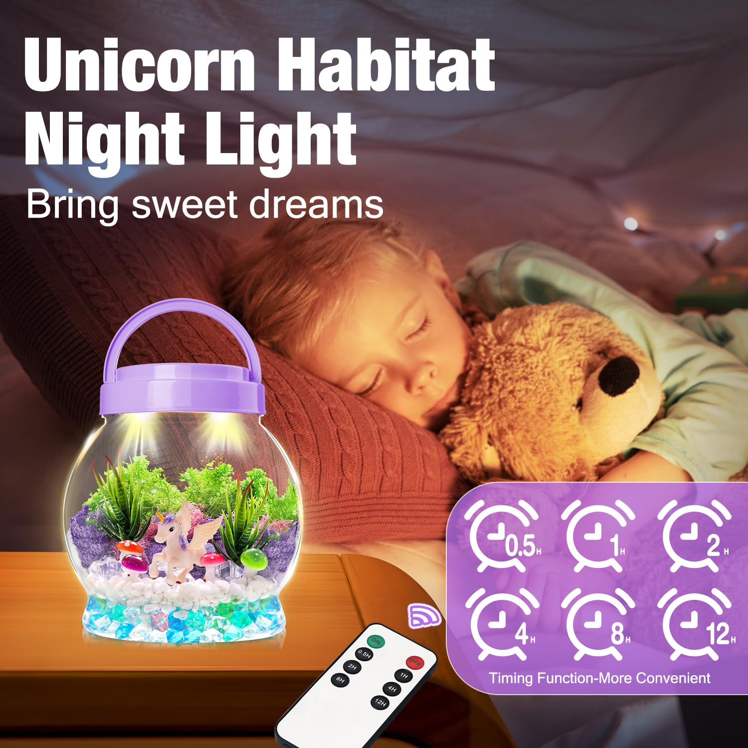 Light-Up Terrarium Kit for Kids, Gifts for Girls, DIY Toys Crafts Kits for Girl Age 4 5 6 7 8-12 Year Old Birthday Gifts