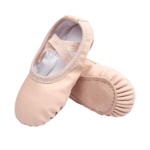 stelle girls ballet shoes boys toddler soft leather dance slippers for toddler/little kid/big kid(ballet pink,9mt)