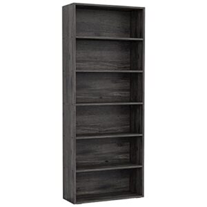 ironck bookshelves and bookcases floor standing 6 tier display storage shelves 70in tall bookcase home decor furniture for home office, living room, bed room