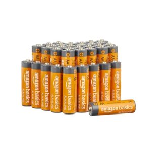 amazon basics 36-pack aa alkaline high-performance batteries, 1.5 volt, 10-year shelf life