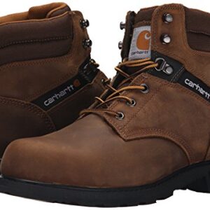 Carhartt Men's Traditional Welt 6" Steel Toe Work Boot Construction, Crazy Horse Brown Oil Tanned, 11