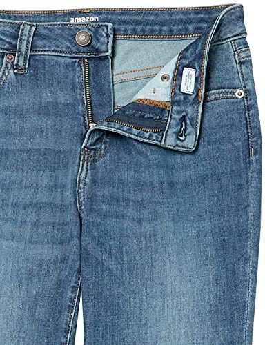 Amazon Essentials Women's Mid Rise Curvy Skinny Jean, Medium Wash, 0 Short