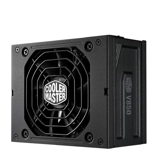 Cooler Master V850 SFX Gold ATX3.0 Full Modular Power Supply, 850W SFX, 80+ Gold, 90-Degree 12VHPWR PCIe 5.0 Connector, SFX-to-ATX Bracket, Silent Fan, 10 Year Warranty (MPY-8501-SFHAGV-3US)