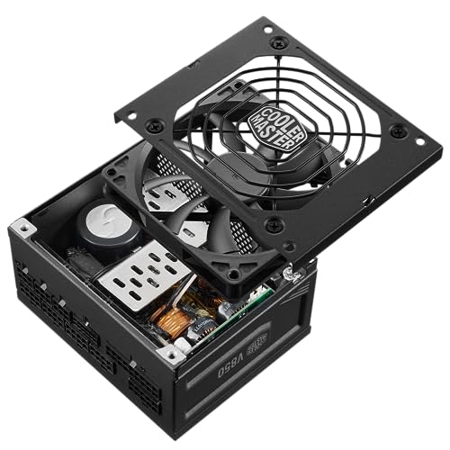 Cooler Master V850 SFX Gold ATX3.0 Full Modular Power Supply, 850W SFX, 80+ Gold, 90-Degree 12VHPWR PCIe 5.0 Connector, SFX-to-ATX Bracket, Silent Fan, 10 Year Warranty (MPY-8501-SFHAGV-3US)