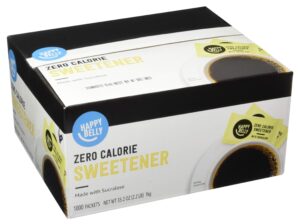 amazon brand - happy belly zero calorie yellow sucralose sweetener powder packet, 1000 count (previously sugarly sweet), 2.2 pound (pack of 1)