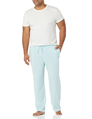 Amazon Essentials Men's Knit Pajama Pant, Light Blue, Large