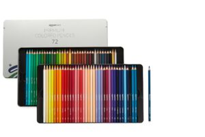 amazon basics - premium colored pencils, soft core, 72 count (pack of 1), multicolor