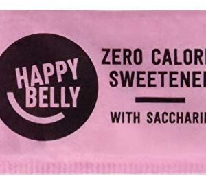 Amazon Brand - Happy Belly Zero Calorie Pink Saccharin Sweetener, Powder, Packet, 35.2 ounce (Pack of 1), (Previously Sugarly Sweet), 1000 Count