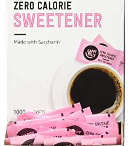 Amazon Brand - Happy Belly Zero Calorie Pink Saccharin Sweetener, Powder, Packet, 35.2 ounce (Pack of 1), (Previously Sugarly Sweet), 1000 Count