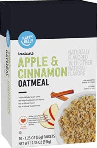 amazon brand - happy belly instant oatmeal, apple & cinnamon, 1.23 ounce (pack of 10)