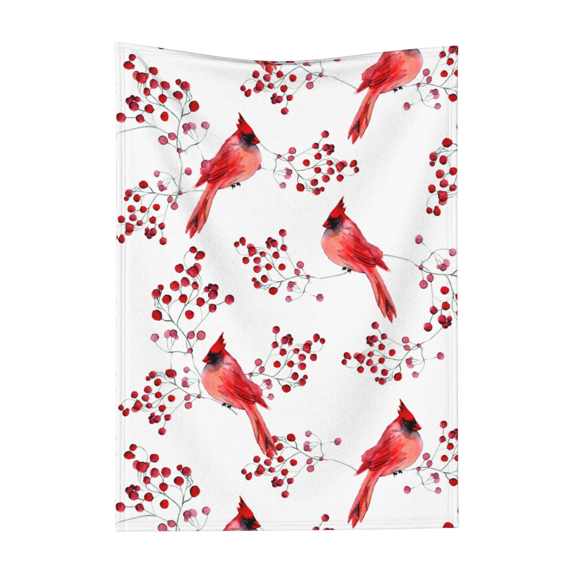 LAKIMCT Cute Winter Cardinal Birds Blanket for Couch Bed Throw Blanket, Aesthetic Decorative Blanket for Travel Camping Comfy Blanket, Full Size Blanket, 30x40 inch