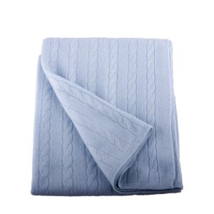 lucky bird cashmere 100% cashmere baby blanket, sky blue