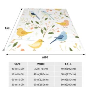 WSYKC Cute Bird Pattern Printed Blanket for All Season Printed Flannel Throw Blanket for Couch Bed,Chair,Sofa,Room,Home Decor 80"X60" Blanket A842