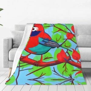 colorful birds printed, fashion flannel bed blanket, cozy blanket soft and warm sofa blanket, bedroom blanket.40 x30