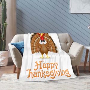 Throw Blanket 30x40 Inch,Thanksgiving Turkey Bird White Flannel Soft Cozy Fluffy Throw Blankets and Warm Throws for Adults in Couch Sofa Bed 40x30 Inch