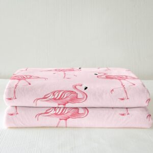 Feelyou Pink Flamingo Fleece Throw Blanket Tropical Flamingo Plush Blanket Bird Print Sherpa Blanket for Kids Nature Theme Fuzzy Blanket Baby 30"x40"