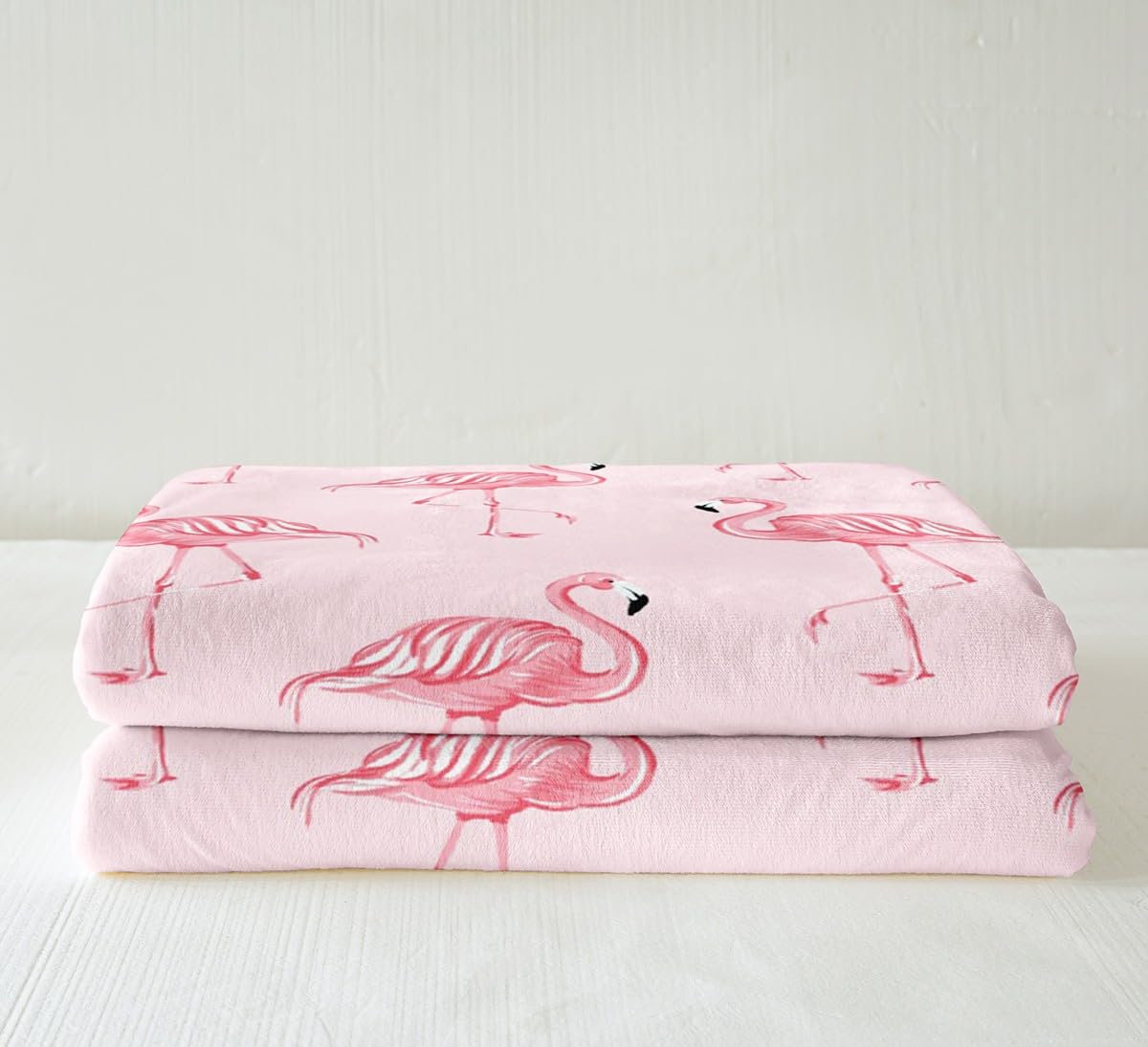 Feelyou Pink Flamingo Fleece Throw Blanket Tropical Flamingo Plush Blanket Bird Print Sherpa Blanket for Kids Nature Theme Fuzzy Blanket Baby 30"x40"