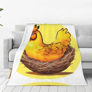 bird's nest golden chicken printed, fashion flannel bed blanket, cozy blanket soft and warm sofa blanket, bedroom blanket.40 x30