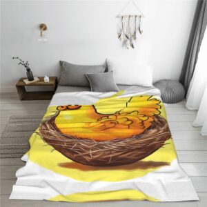 Bird's Nest Golden Chicken Printed, Fashion Flannel Bed Blanket, Cozy Blanket Soft and Warm Sofa Blanket, Bedroom Blanket.40 X30