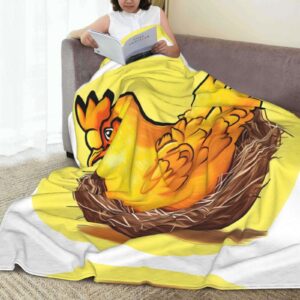 Bird's Nest Golden Chicken Printed, Fashion Flannel Bed Blanket, Cozy Blanket Soft and Warm Sofa Blanket, Bedroom Blanket.40 X30