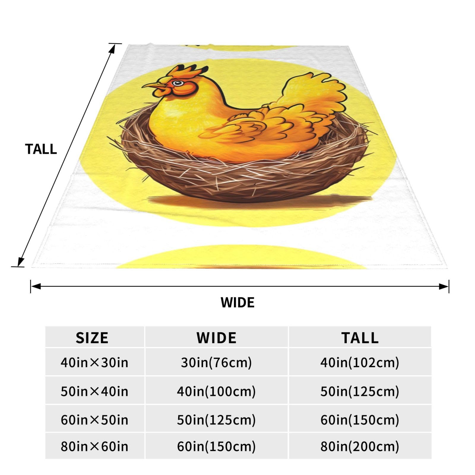 Bird's Nest Golden Chicken Printed, Fashion Flannel Bed Blanket, Cozy Blanket Soft and Warm Sofa Blanket, Bedroom Blanket.40 X30