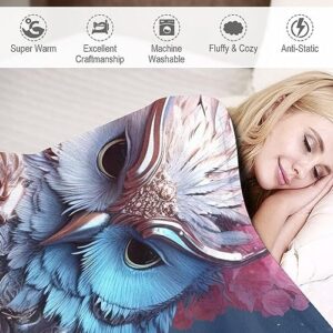 Joint Gou Wild Animal Blanket, Fleece Flannel Cozy Throw Blankets, Breathable Lightweight Warm Bed Blanket Fantasy Bird Blanket for Couch Bed Sofa All Season 70"x80"