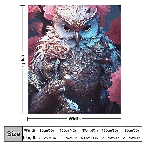 Joint Gou Wild Animal Blanket, Fleece Flannel Cozy Throw Blankets, Breathable Lightweight Warm Bed Blanket Fantasy Bird Blanket for Couch Bed Sofa All Season 70"x80"