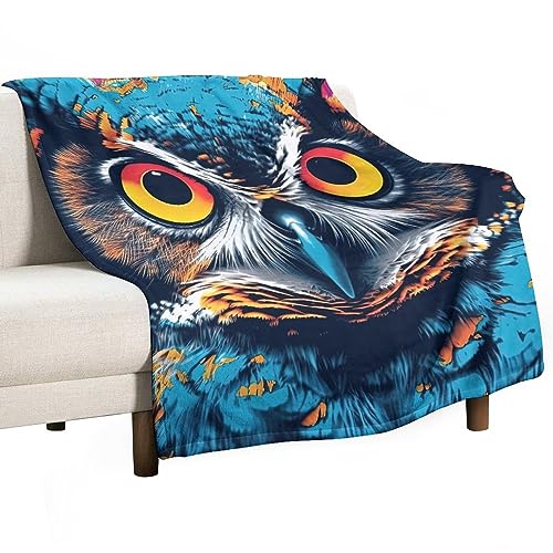 Joint Gou Psychedelic Blanket, Fleece Flannel Cozy Throw Blankets, Breathable Lightweight Warm Bed Blanket Fantasy Bird Blanket for Couch Bed Sofa All Season 50"x60"