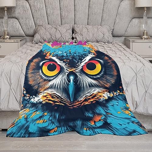 Joint Gou Psychedelic Blanket, Fleece Flannel Cozy Throw Blankets, Breathable Lightweight Warm Bed Blanket Fantasy Bird Blanket for Couch Bed Sofa All Season 50"x60"