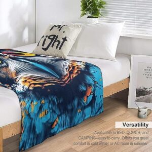 Joint Gou Psychedelic Blanket, Fleece Flannel Cozy Throw Blankets, Breathable Lightweight Warm Bed Blanket Fantasy Bird Blanket for Couch Bed Sofa All Season 50"x60"