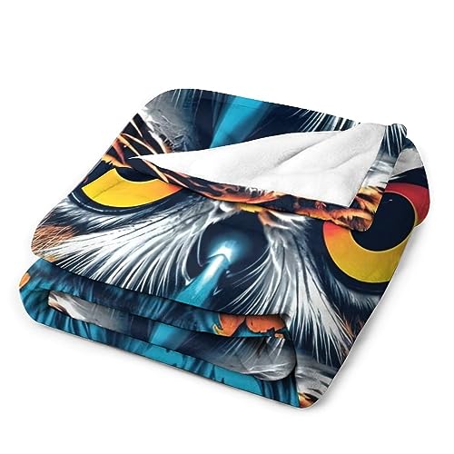 Joint Gou Psychedelic Blanket, Fleece Flannel Cozy Throw Blankets, Breathable Lightweight Warm Bed Blanket Fantasy Bird Blanket for Couch Bed Sofa All Season 50"x60"