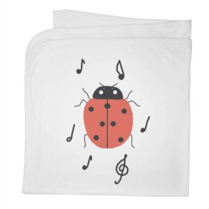 azeeda 'musical ladybird' cotton baby blanket/shawl (by00031386)