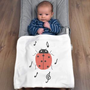 Azeeda 'Musical Ladybird' Cotton Baby Blanket/Shawl (BY00031386)