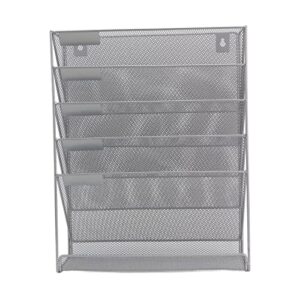 Wall Mail Organizer,5 Pockets Heavy Duty Mesh Wall Hanging File Organizer Wall Mount File Holder for Papers Folders Files Clipboard Magazine Organization