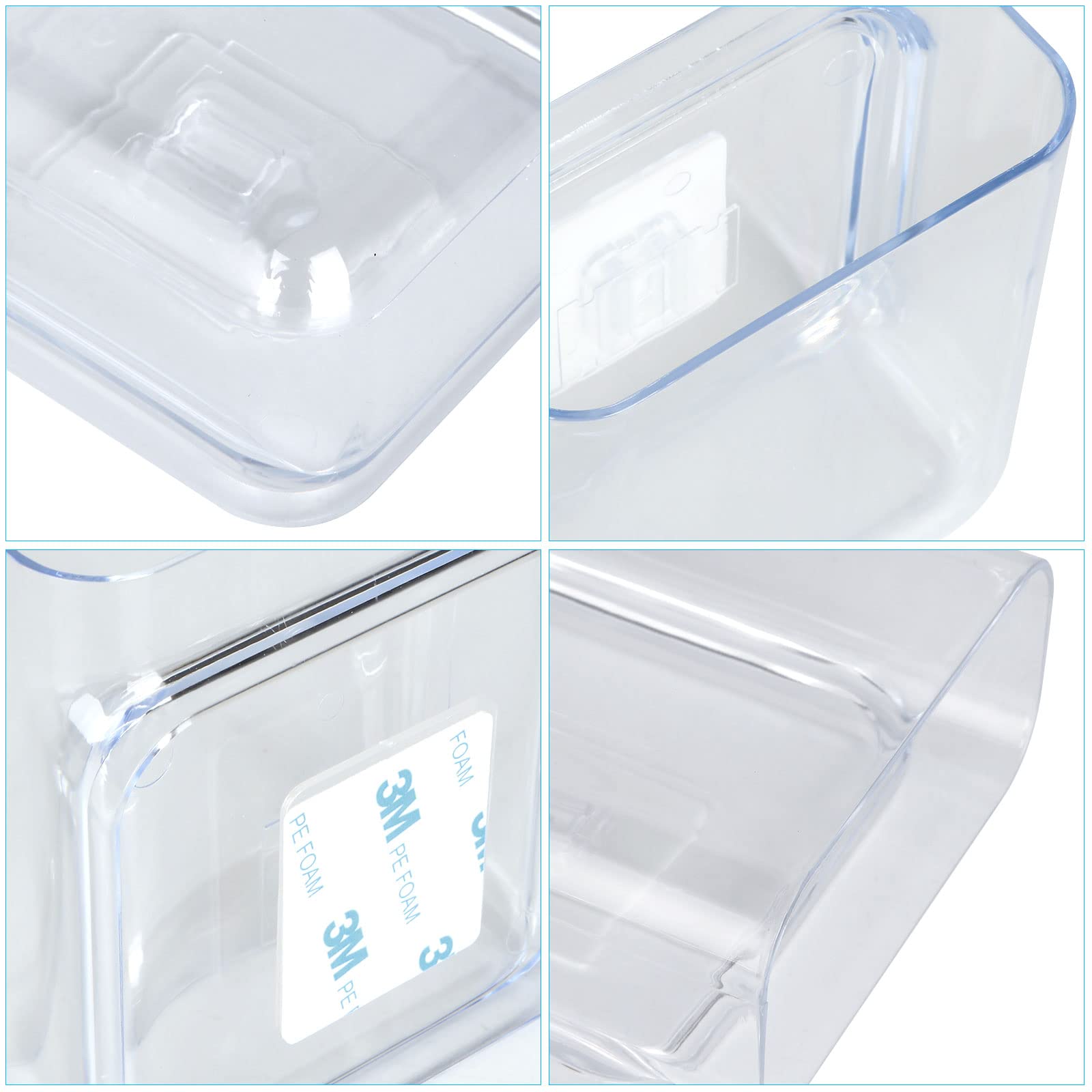 6Pack Plastic Wall Folders, Acrylic Single Pocket Wall Mount File Holder, Clear Hanging Wall File Organizer for Office Home, 4” x 4.7” x 2”