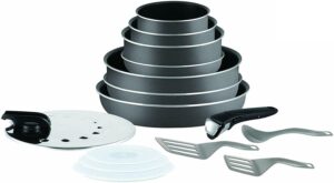 t-fal c921s2 initiatives nonstick ceramic coating ptfe pfoa and cadmium free scratch resistant dishwasher safe oven safe 8 and 10-inch fry pan cookware set, 2-piece, black