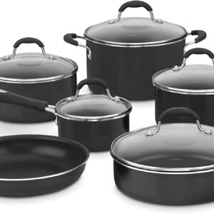 Cuisinart 11-Piece Set Advantage Nonstick Cookware, Black & 622-20 Chef's Classic 8-Inch Open Skillet Nonstick-Hard-Anodized