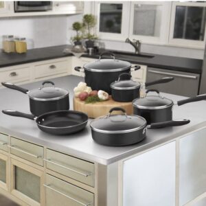 Cuisinart 11-Piece Set Advantage Nonstick Cookware, Black & 622-20 Chef's Classic 8-Inch Open Skillet Nonstick-Hard-Anodized