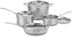 cuisinart mcp-7np1 multiclad pro triple ply 7-piece cookware set skillet