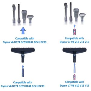 Vacuum Attachments for Dyson V6/ Ball Animall 2, 3/ DC33 DC39 DC41 DC56 DC59 DC65 DC07 DC14 - Horse Hair Articulating Hard Floor Tool - Vacuum Accessories for Home & Car Cleaning