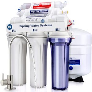 ispring rcc7ak, nsf certified 75 gpd, alkaline 6-stage reverse osmosis system, ph+ remineralization ro water filter system under sink, superb taste drinking water filter