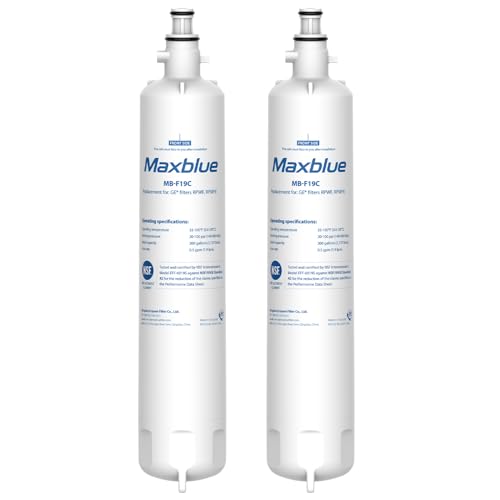 Maxblue Replacement for GE® RPWFE®, RPWF (with CHIP) Refrigerator Water Filter, Compatible with WSG-4, WF277, GFE28GMKES, PFE28KBLTS, GFD28GSLSS, PWE23KSKSS, GYE22HMKES, DFE28JSKSS, 2 Filters