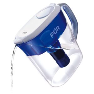 pur water filter pitcher filtration system, 7 cup, clear/blue